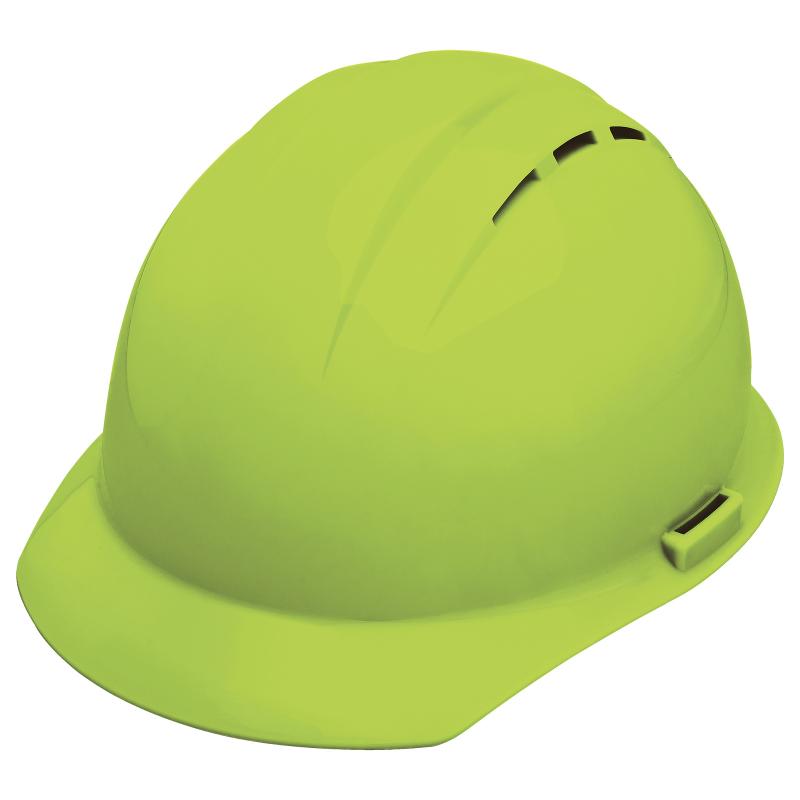 National Workwear: Americana Ventilated Hard Hat - Hi Vis Lime